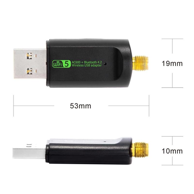 Dongle de antena Bluetooth sem fios USB de banda dupla - 600 Mbps