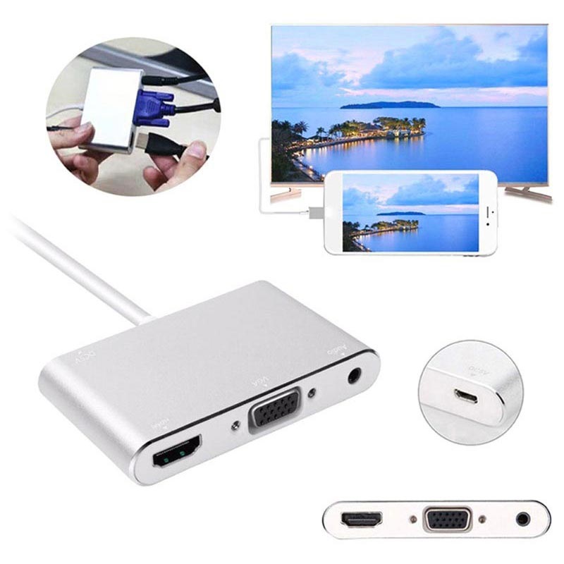 Adaptador Lightning / HDMI, VGA, Áudio, MicroUSB - iPhone, iPad