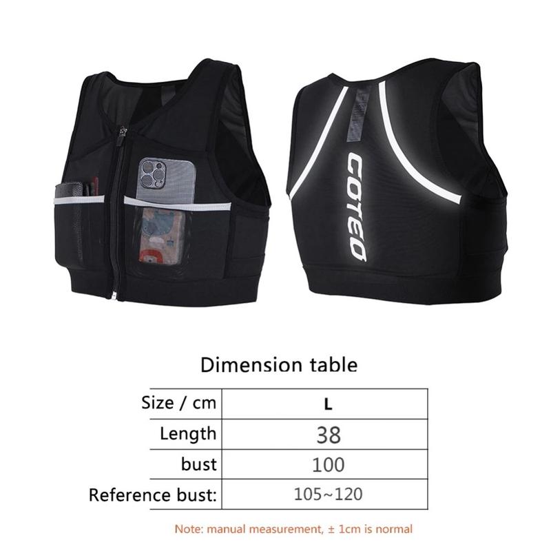 Colete de corrida com bolsos e linhas reflectoras - Tamanho grande