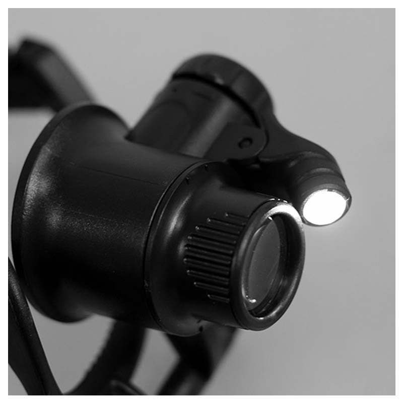 Óculos Lupa Com LED 9892G - 10X, 15X, 20X, 25X